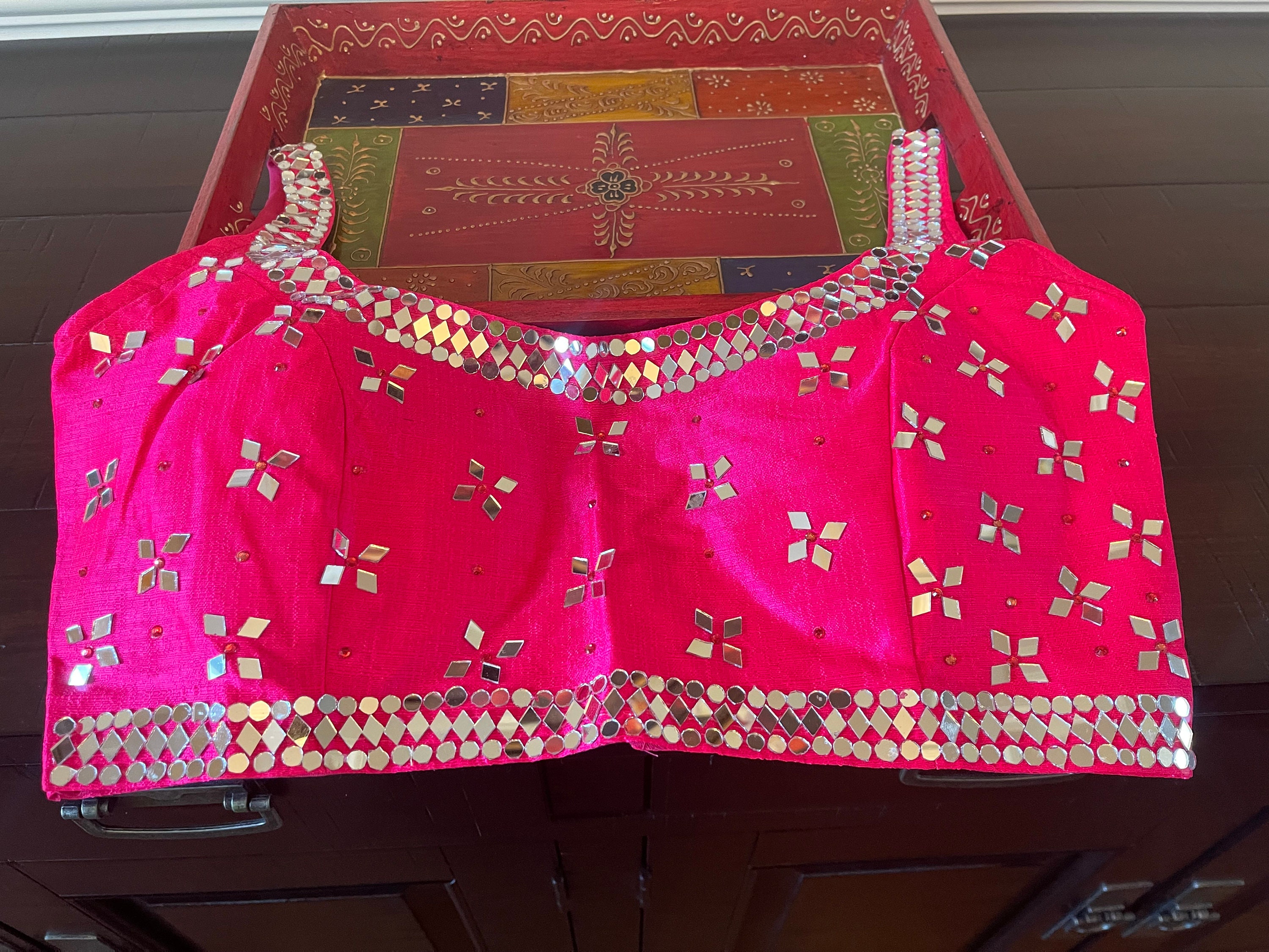 Womens Mirror Work Saree Blouses - Etsy