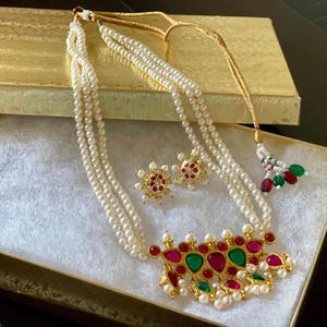 Maharashtrian Multicolor Stone With Pearls Tanmani Haar/necklace Set ...