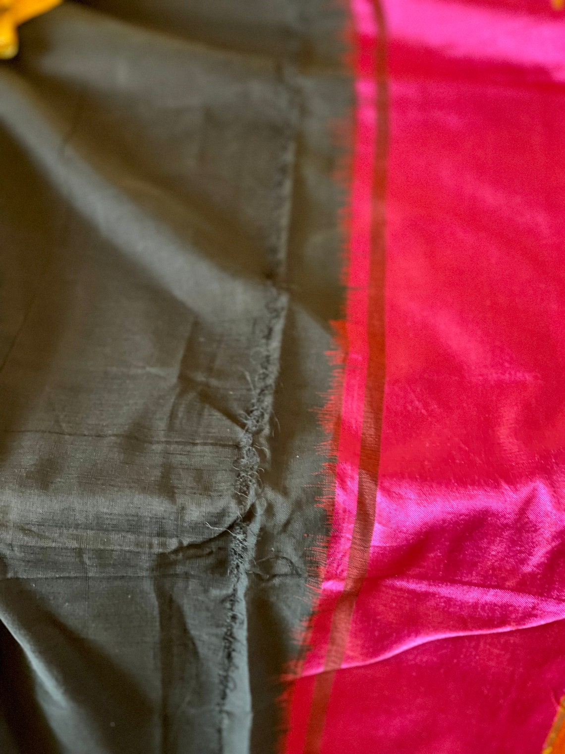 Traditional Cotton Irkal/ilkal Saree in Black/mustard Border - Etsy