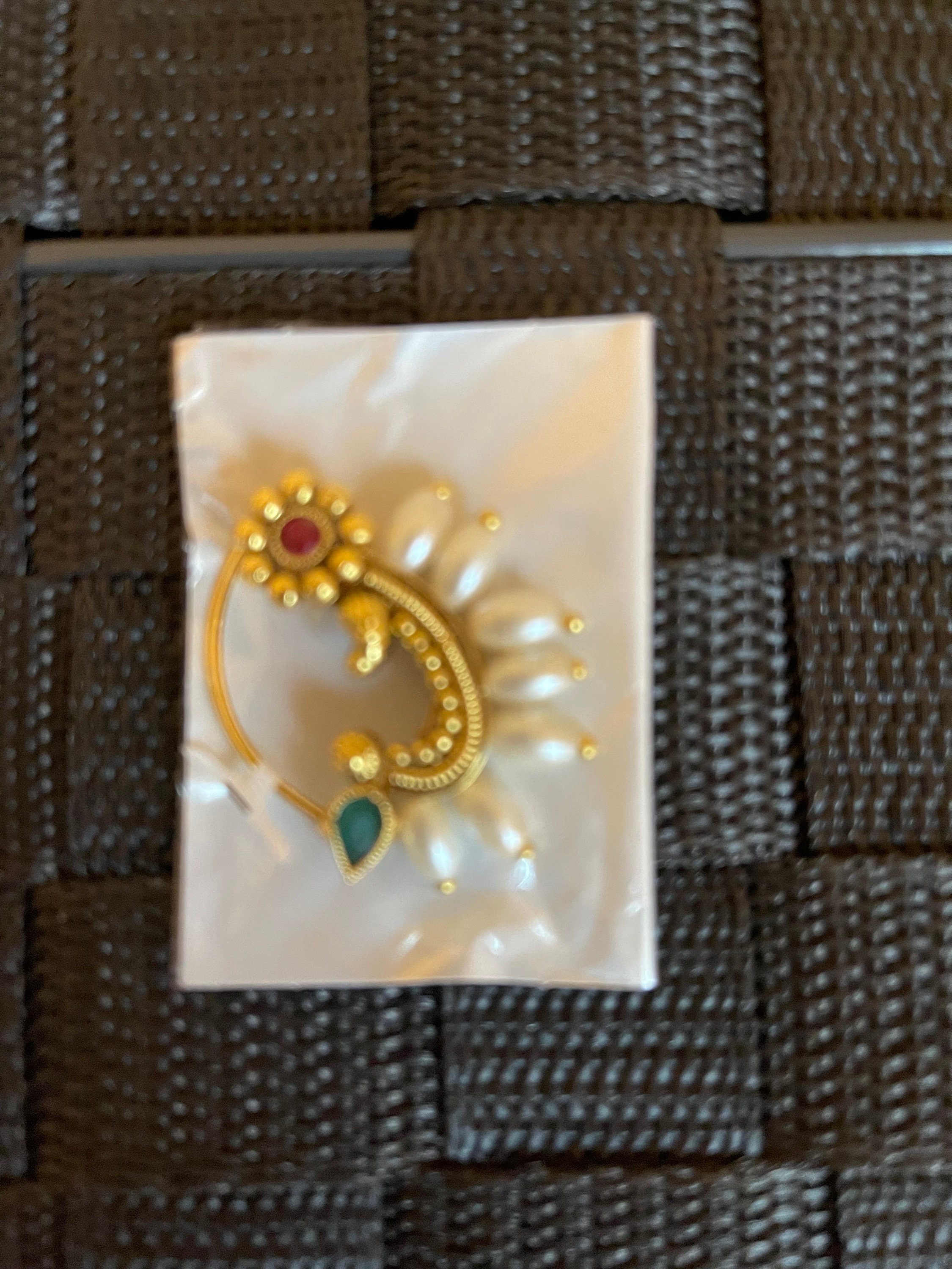 Maharashtrian Traditional Nath Non Pierced With Rice Pearls - Etsy