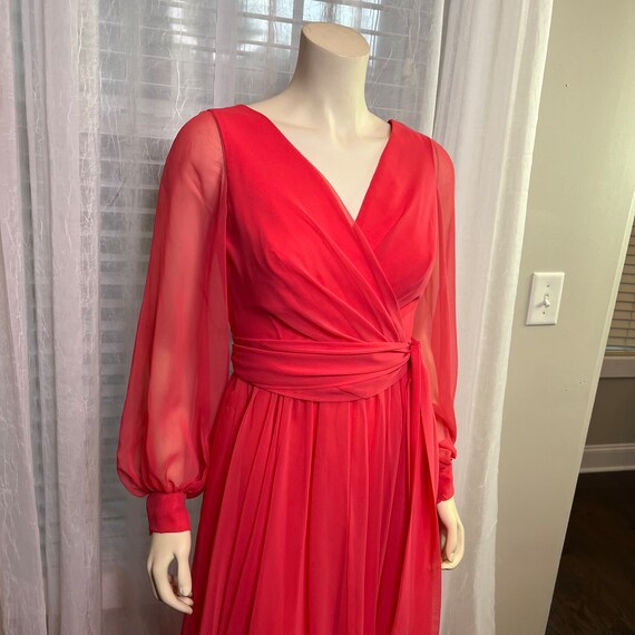 1970’s Jack Bryan Peach Chiffon/nylon Gown - Gem