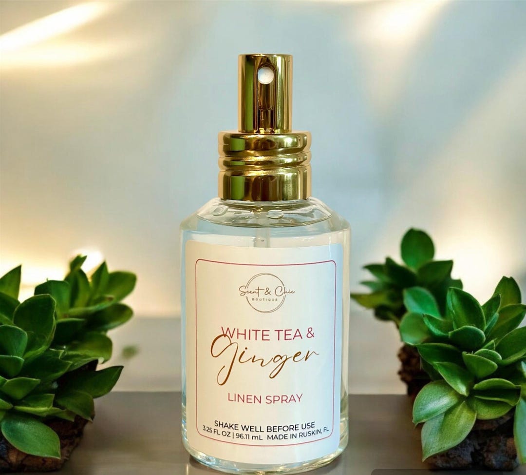 White Tea & Ginger Scented Linen Spray | Fabric Freshener ...