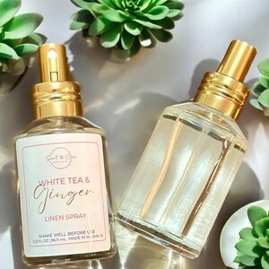 White Tea & Ginger Scented Linen Spray | Fabric Freshener | Glass ...