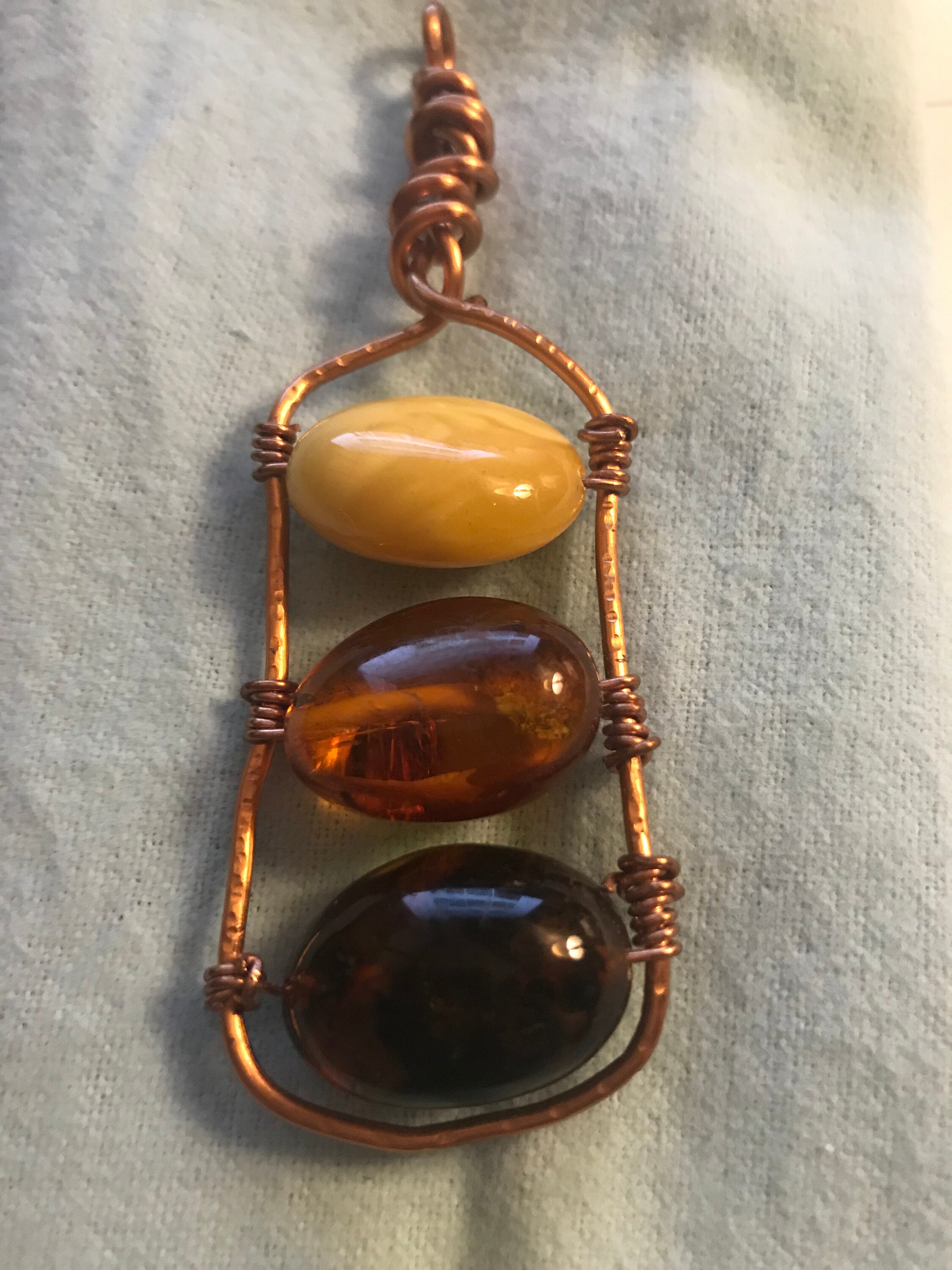 Tri-color Amber Pendant - Etsy