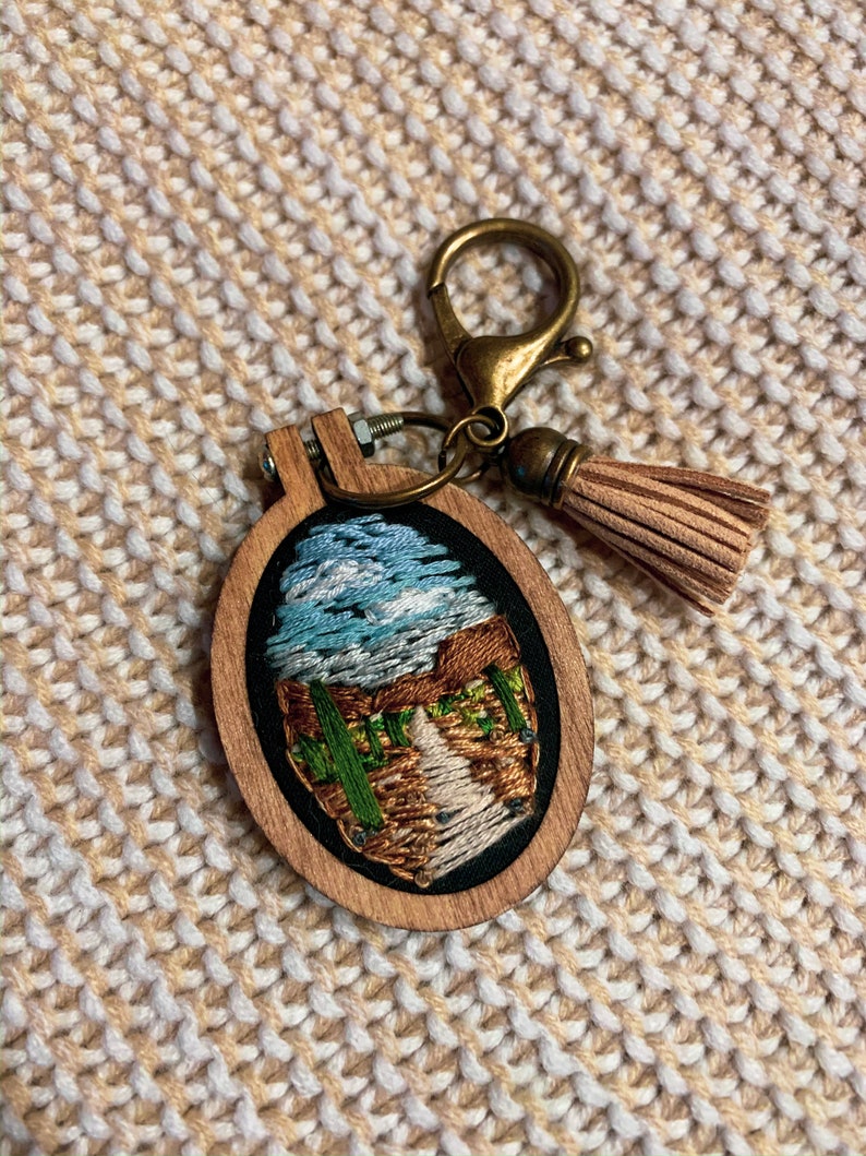 Desert Scene Keychain With Tassel - Etsy