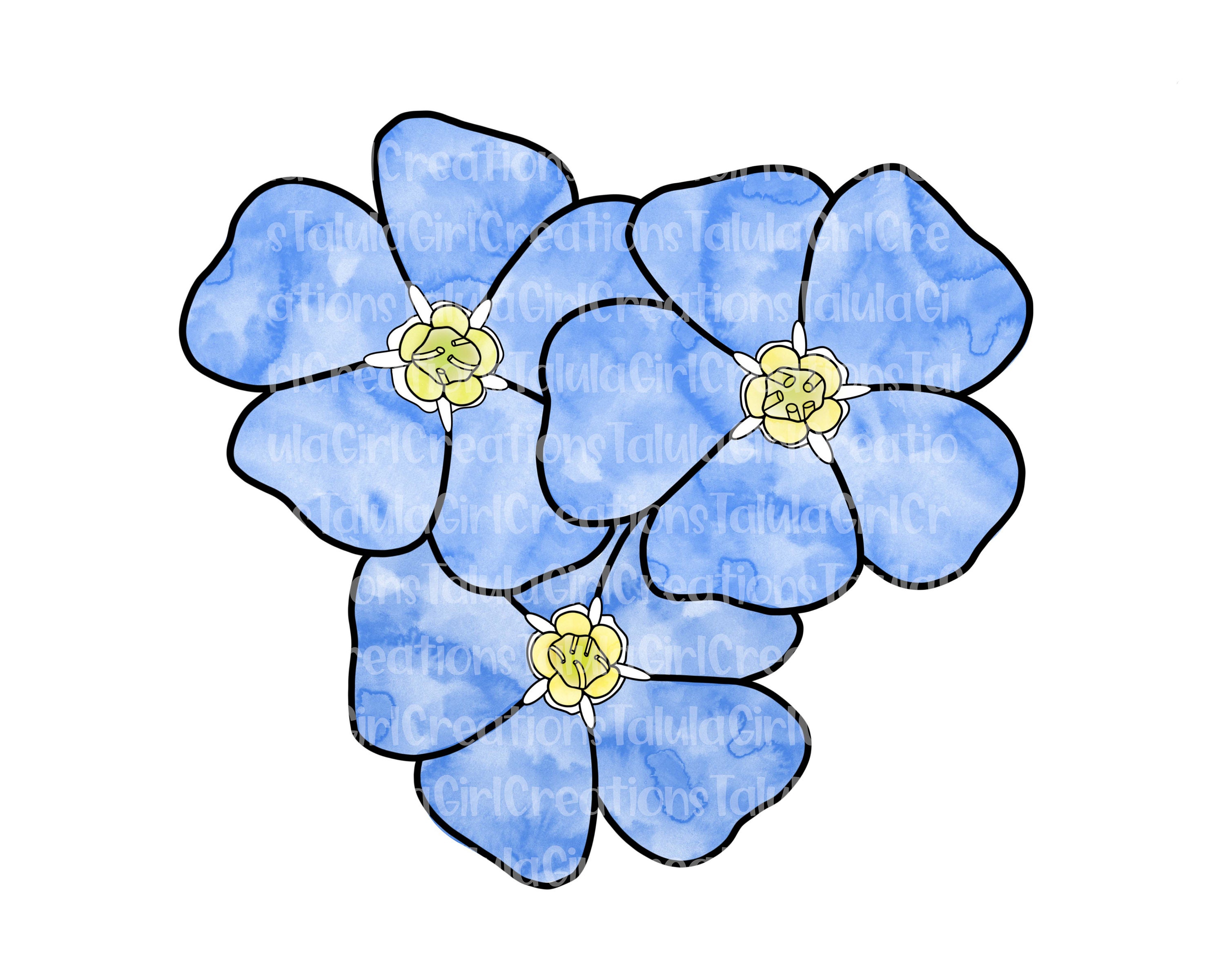 FORGET ME NOT Water Color Flower Printable Wall Art - Etsy