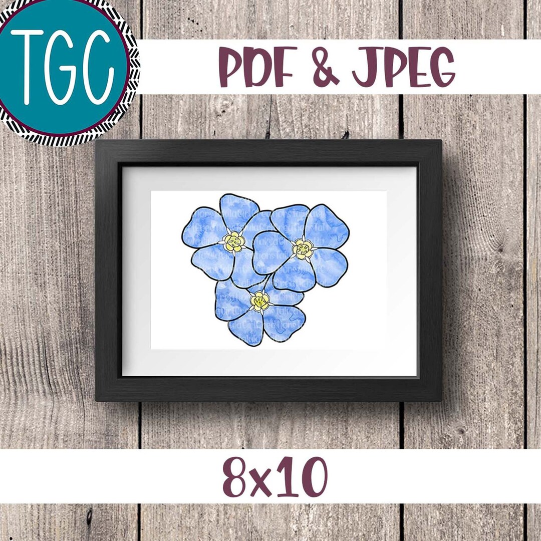 FORGET ME NOT Water Color Flower Printable Wall Art - Etsy