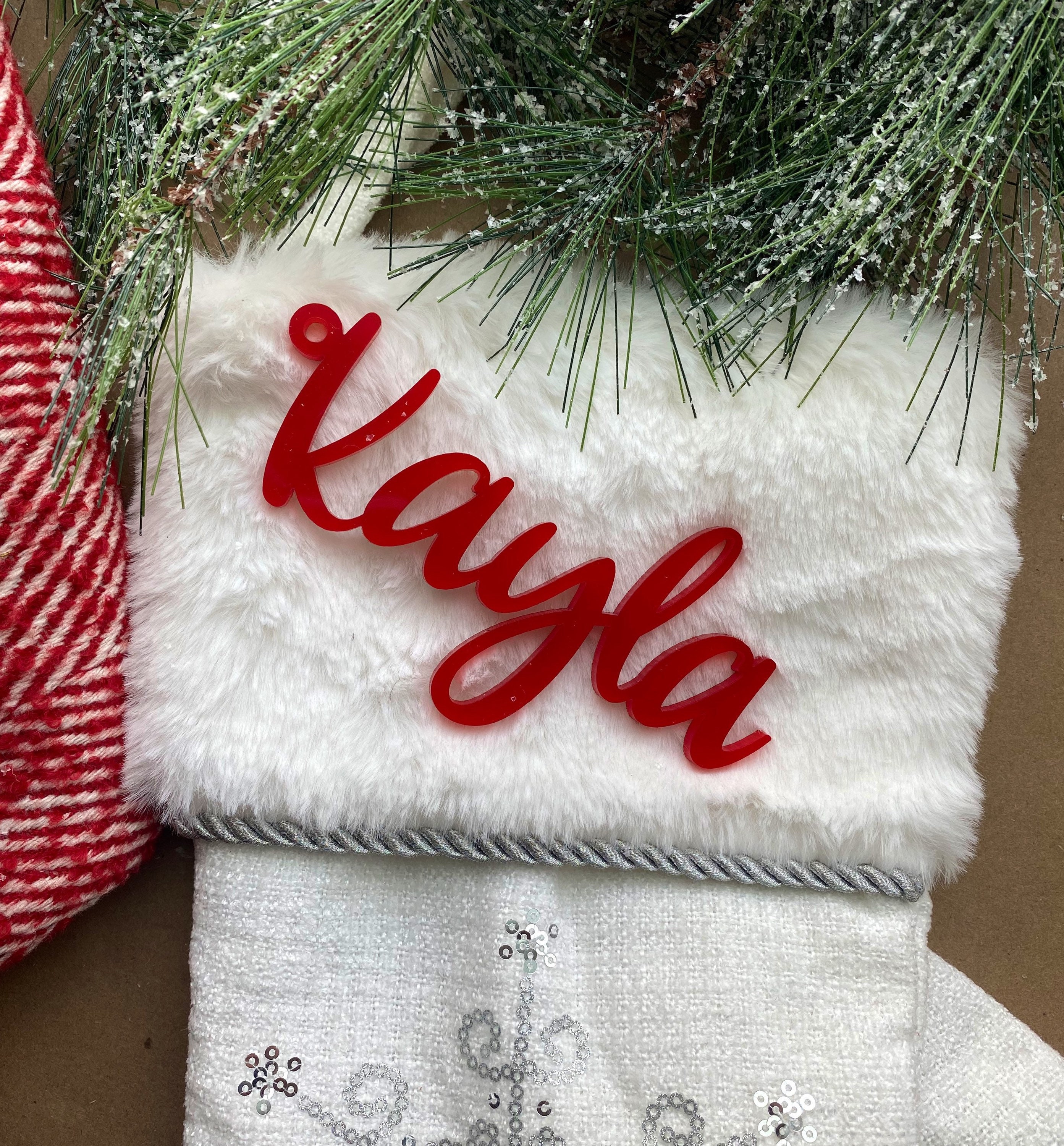 Acrylic Stocking Name Tag Laser Engraved Personalized Fast - Etsy