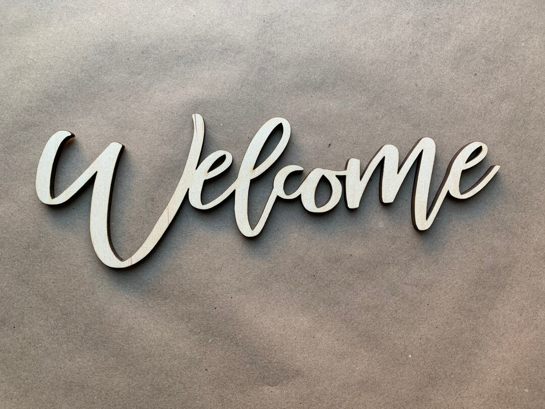 Welcome Wood Cutout-wreath Making-2 - Etsy