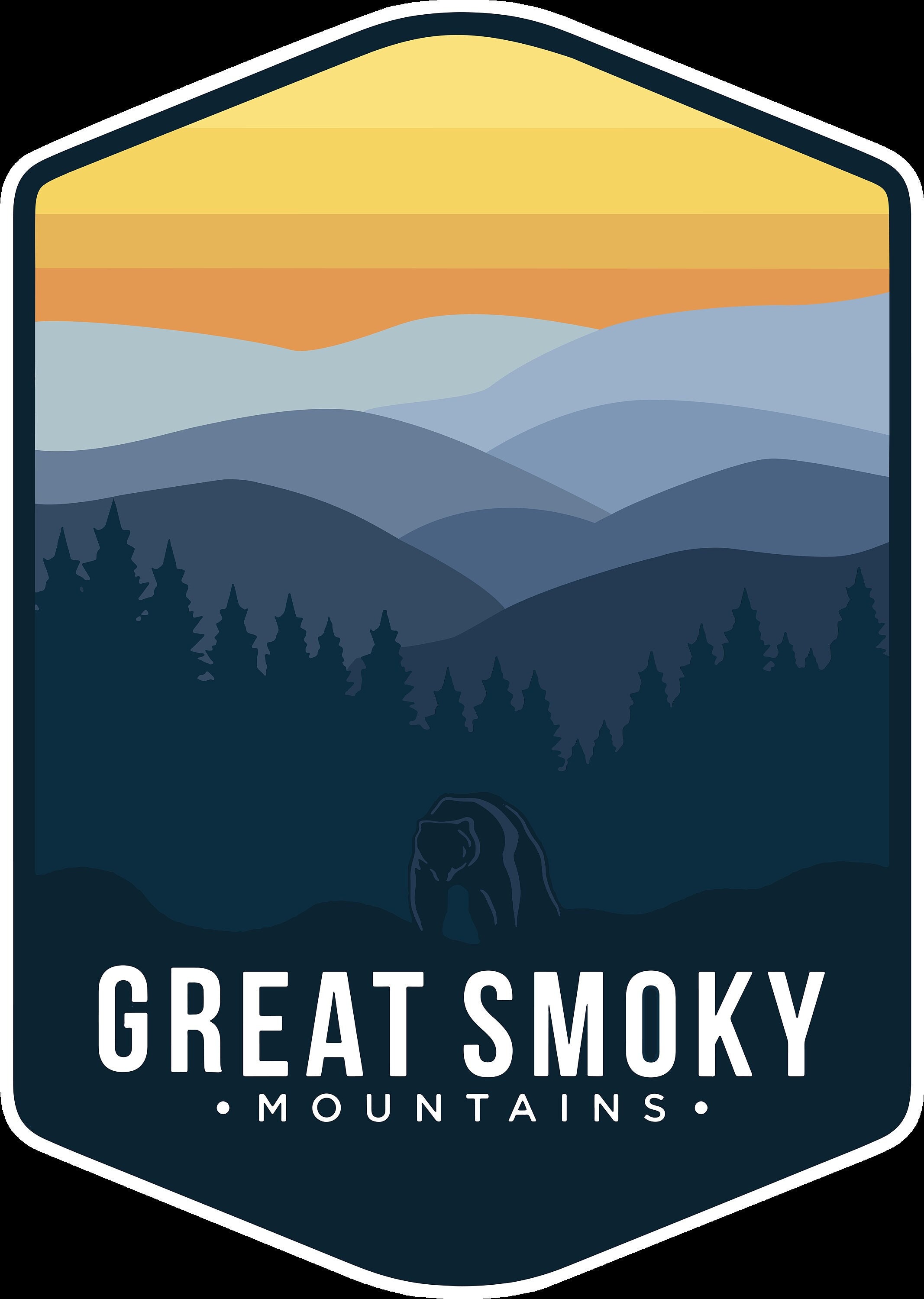 Great Smoky Mountains National Park Badge With 16 Color Option for ...