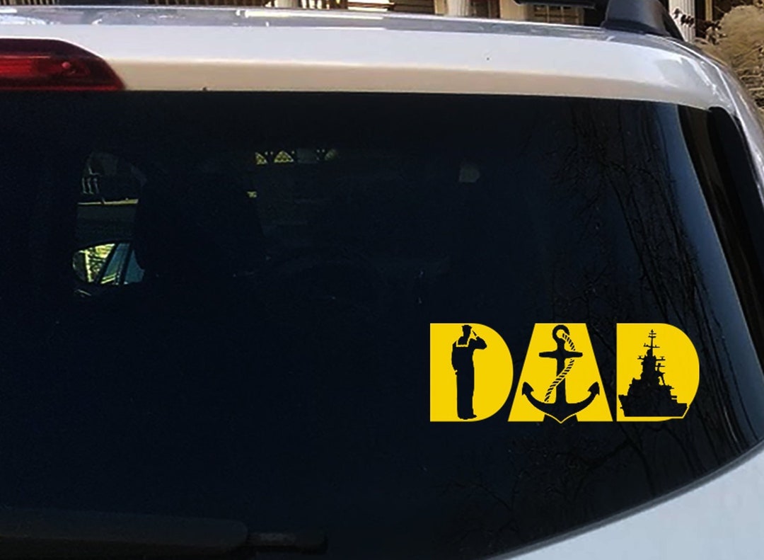 Sailor Dad Decal Proud Sailor Dad Laptop Sticker Car Decal Bottle ...