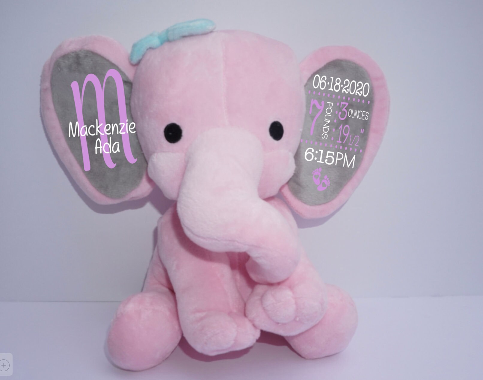 Birth Announcement Birth Stats Elephant Baby Gift | Etsy