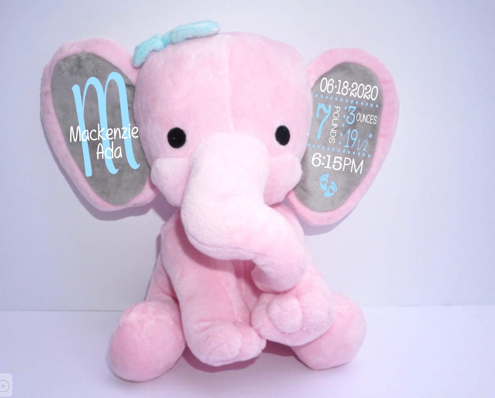 Birth Announcement , Birth Stats Elephant, Baby Gift, Elephant ...