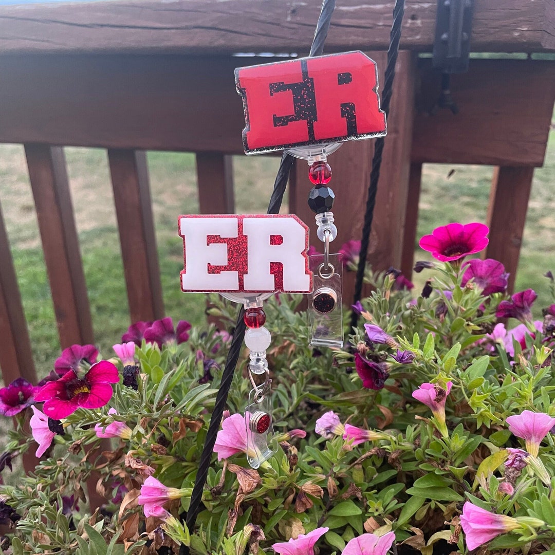 ER Badge Reel: Glitter Emergency Nurse Badge - Etsy