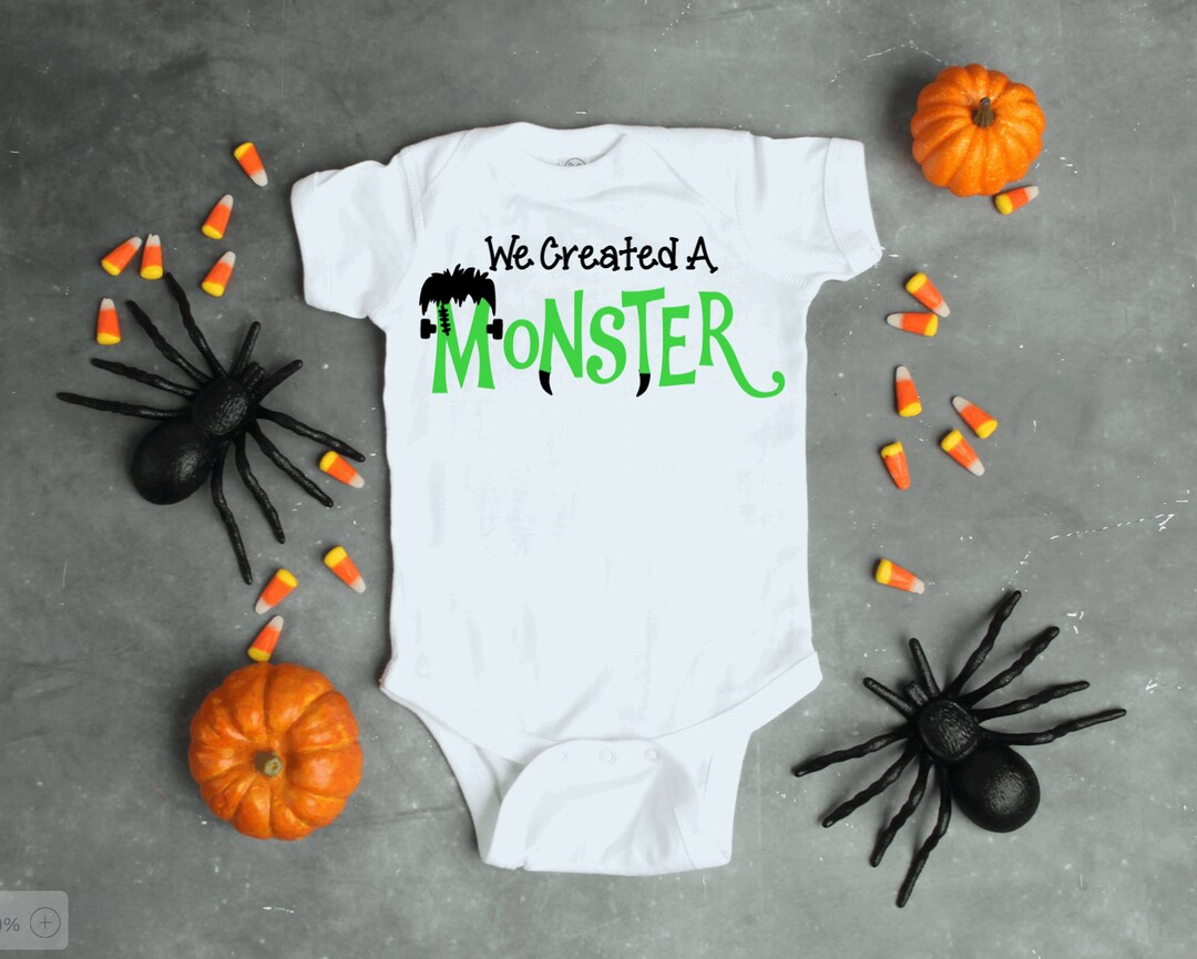 We Created A Monster Bodysuit, New Baby Arrival, Baby Gift, Halloween ...