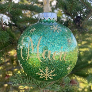 STANDARD SIZE, Personalized Glitter Christmas Bulb, Secret Santa ...