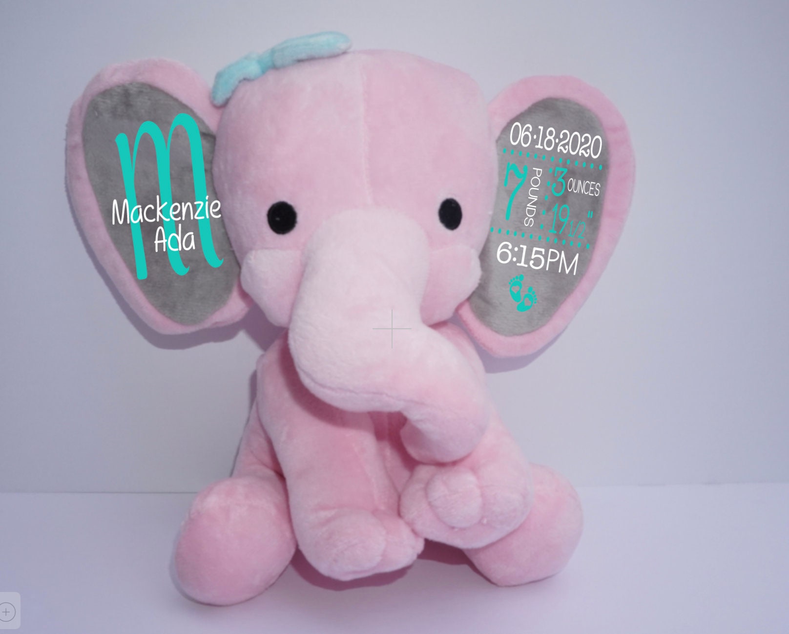 Birth Announcement Birth Stats Elephant Baby Gift | Etsy