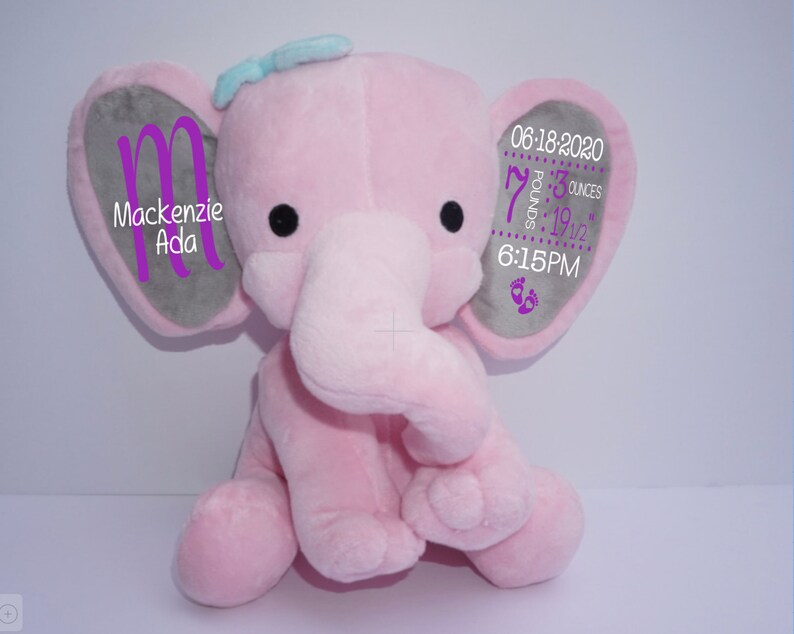 Birth Announcement Birth Stats Elephant Baby Gift | Etsy