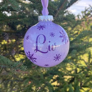 STANDARD SIZE, Personalized Glitter Christmas Bulb, Secret Santa ...