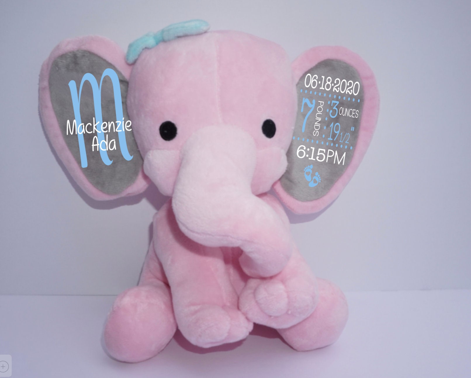 Birth Announcement Birth Stats Elephant Baby Gift | Etsy