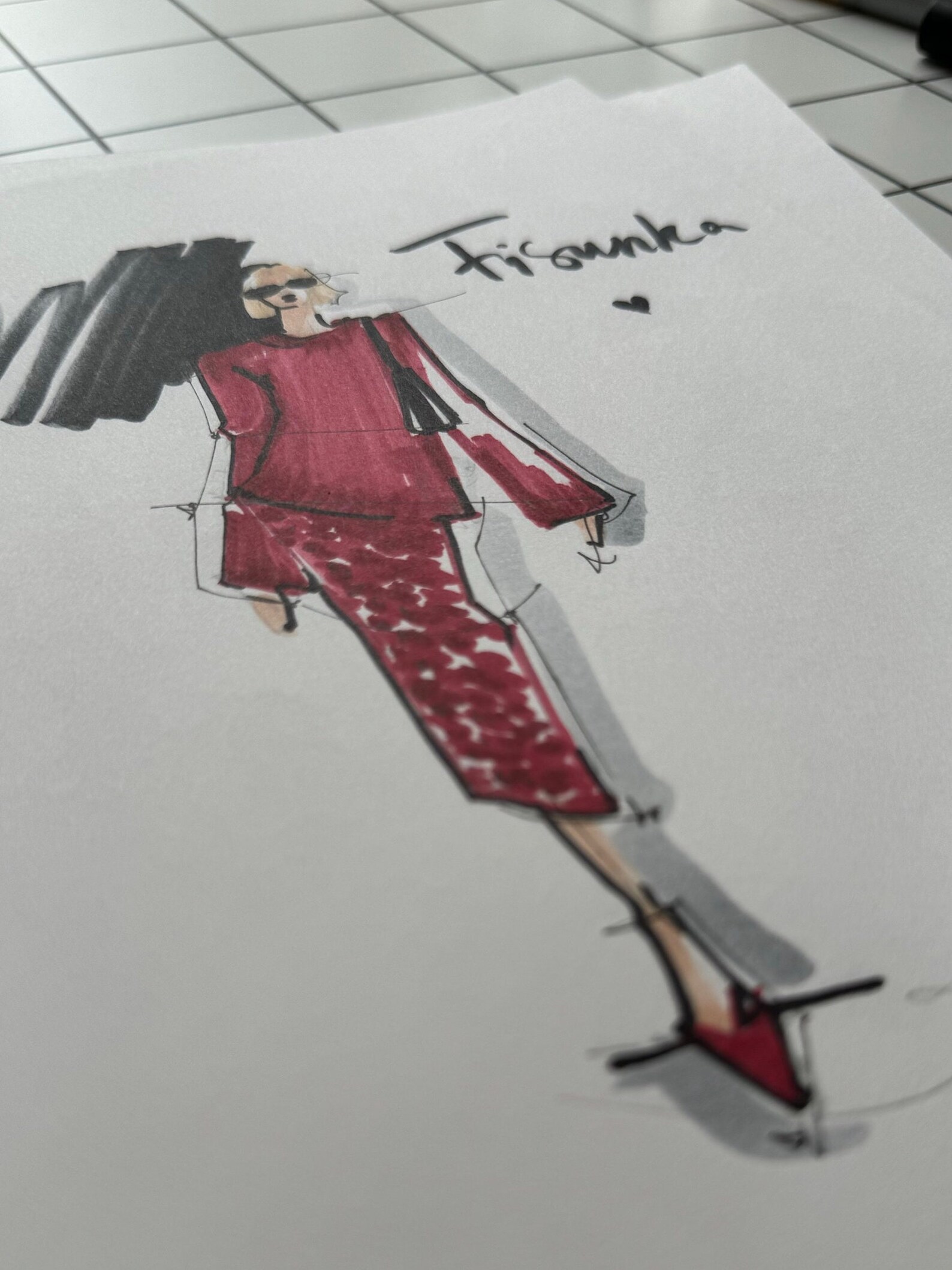 Custom Fashion Illustration Markers Sketch Artwork - Etsy