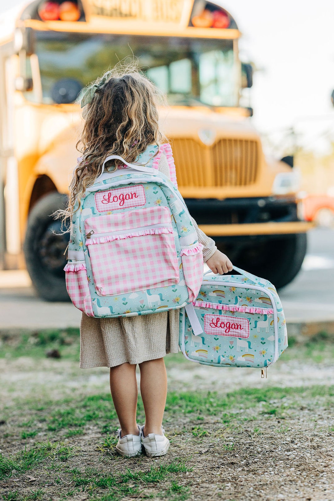 Kids Lunch Bag, Matching Backpack, Unicorn Backpack, Personalized ...