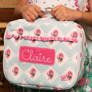 Girls Backpack, School Bag, Lunch Bag, Peonies, Monogrammed ...