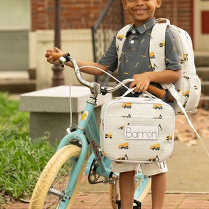 Boys Backpack, School Bag, Lunch Bag, Construction, Monogrammed ...