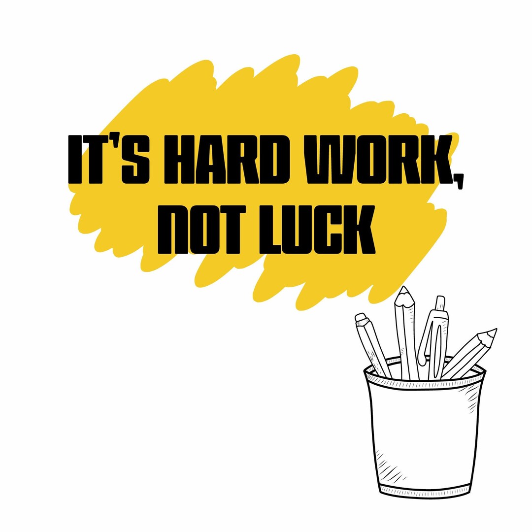 Its Hard Work, Not Luck SVG - Etsy