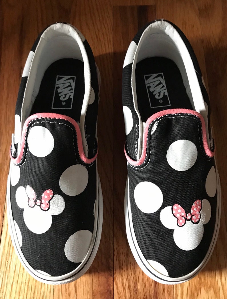 Hand Painted Disney Minnie Mouse Inspired Vans Slip Ons Size - Etsy