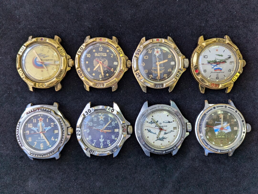 8 Pcs Wostok VDV, Tank, Aircraft Commander USSR Wristwatch Caliber ...