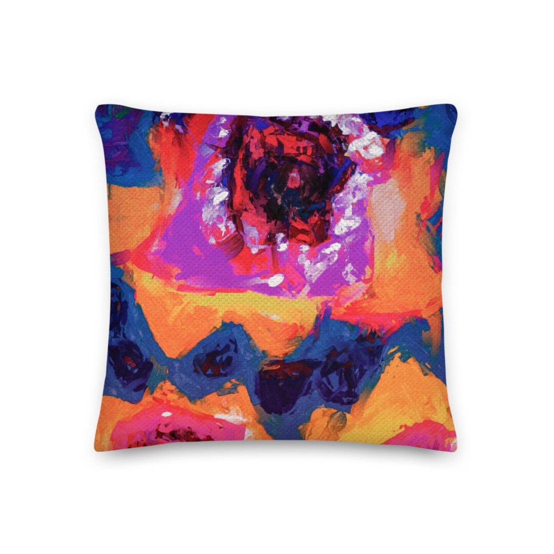 RED FLOWER PILLOW / Scandinavian Decor / Modern Home Decor / Cottage ...