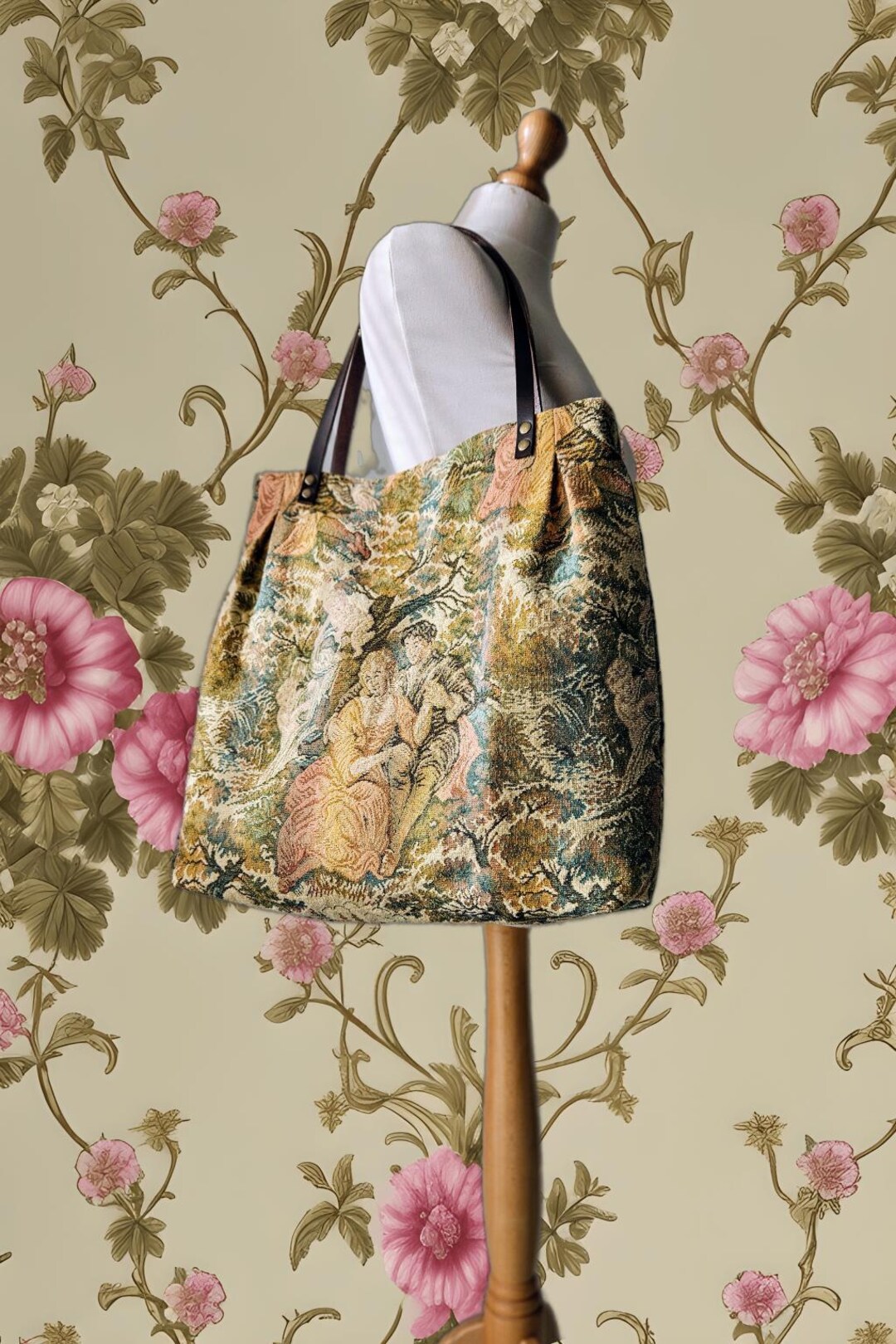 The Rococo Romance Bag. Handmade, Large, Tote Bag Made From an Antique ...