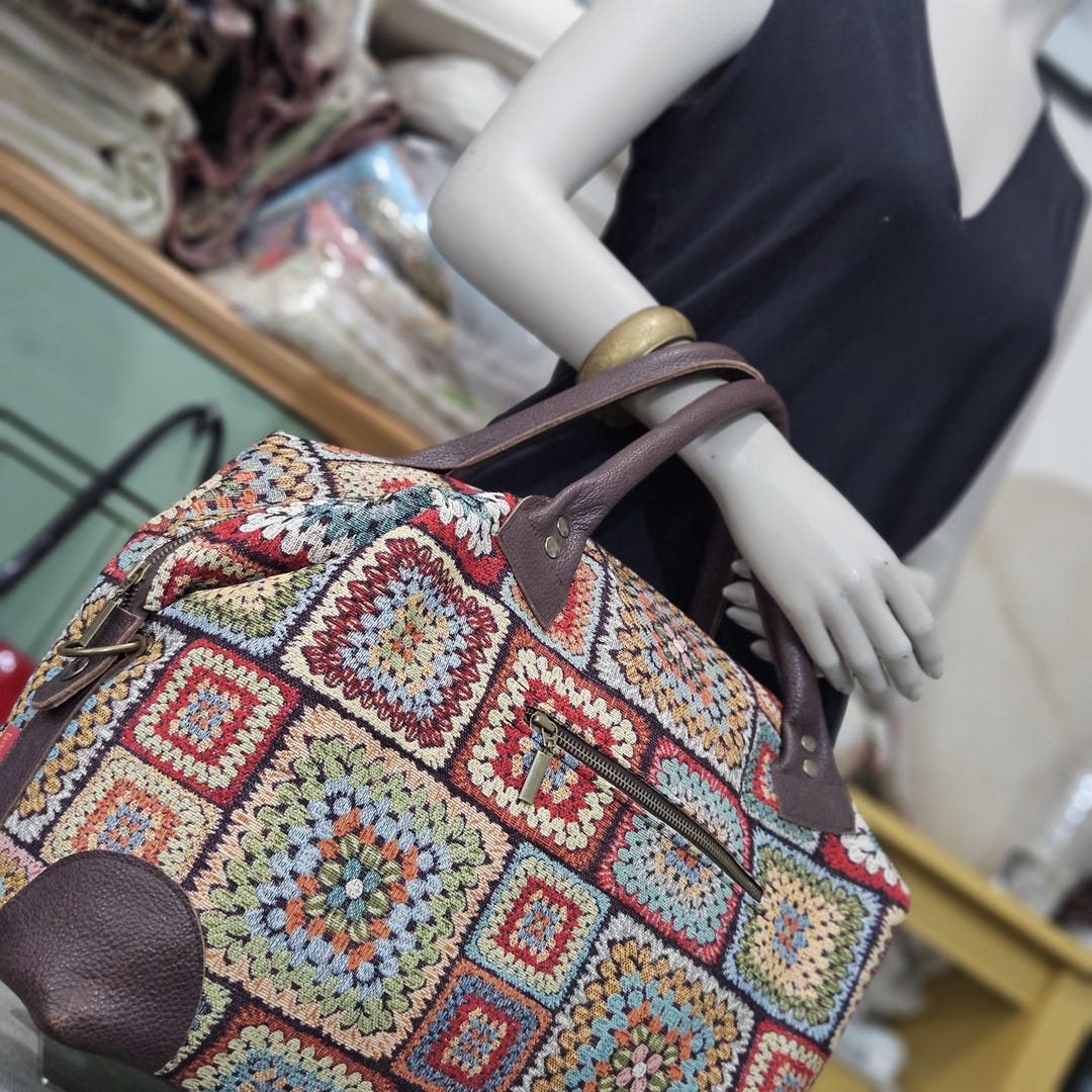 The Groovy Boogie Flower Power Patches Travel Bag, Medium Sized Retro ...