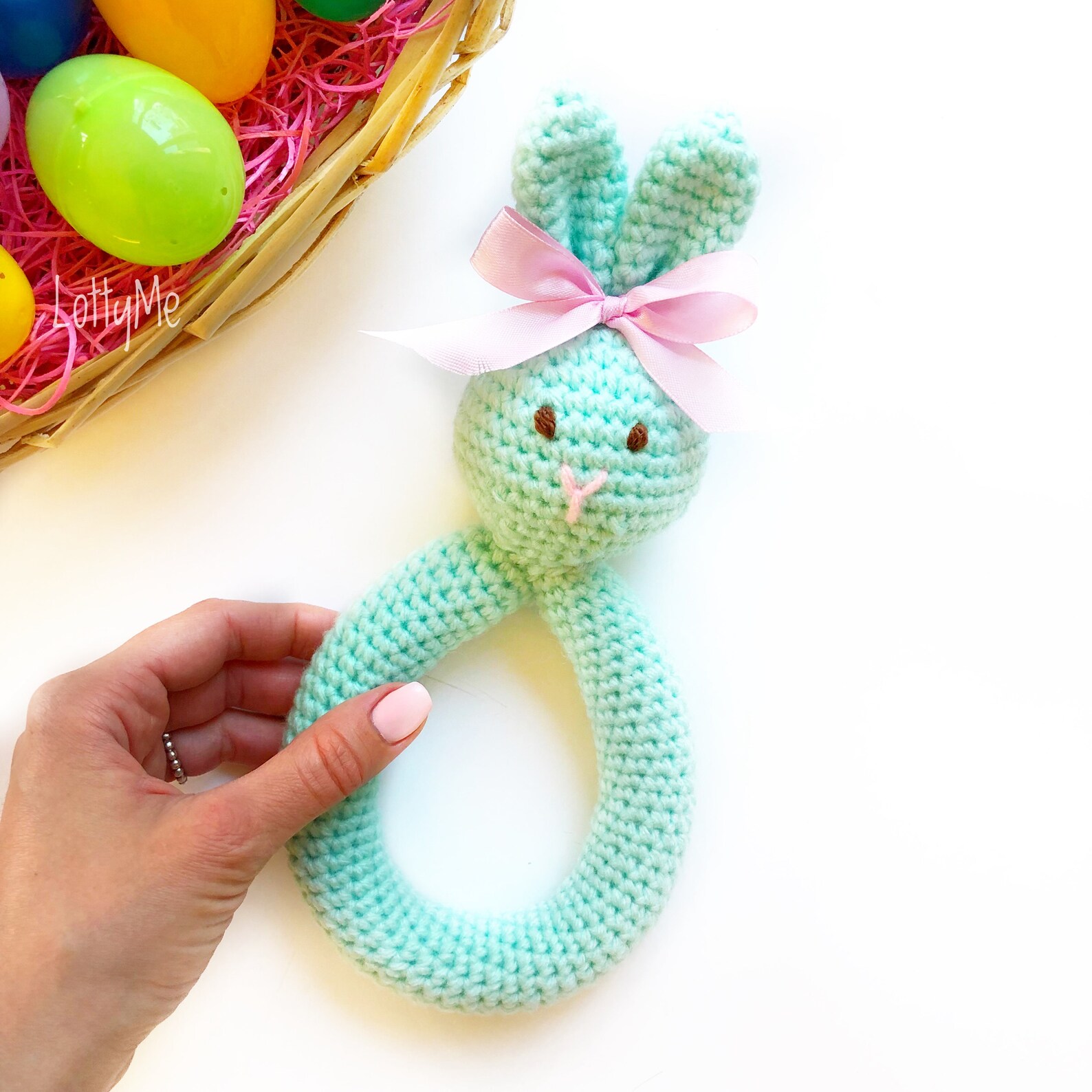 Crochet Bunny Rattle, Handmade Rattle, Crochet Baby Rattle, Crochet ...