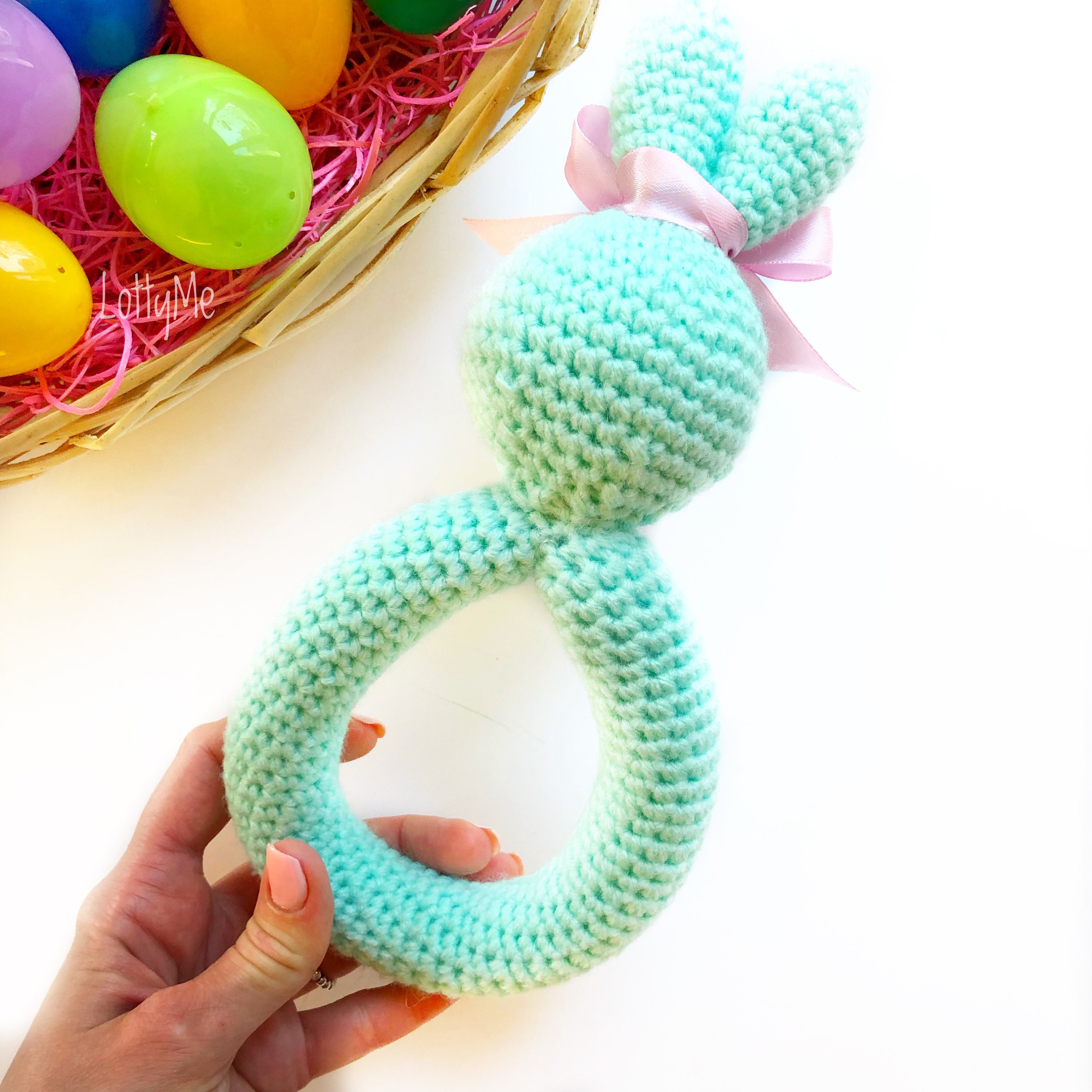 Crochet Bunny Rattle, Handmade Rattle, Crochet Baby Rattle, Crochet ...