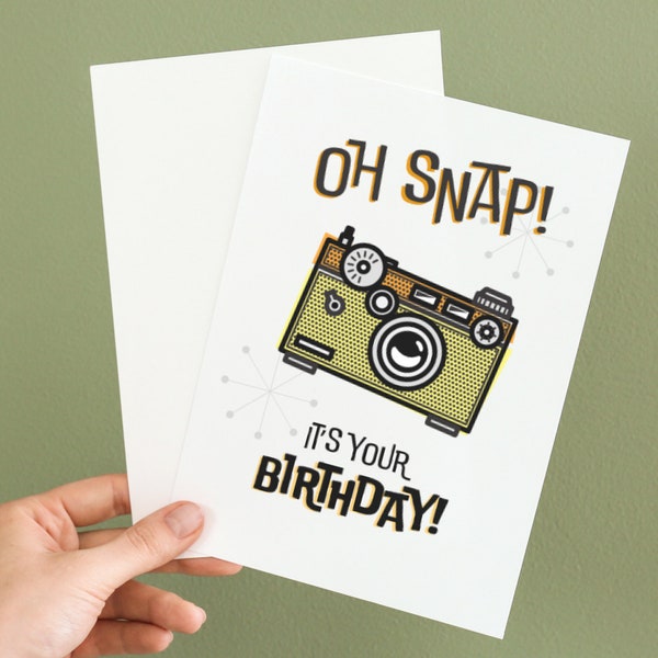 Camera Happy Birthday Card - Etsy