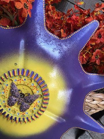 Garden Flower Art Vintage Rotary Farm Cultivator Wheel - Etsy