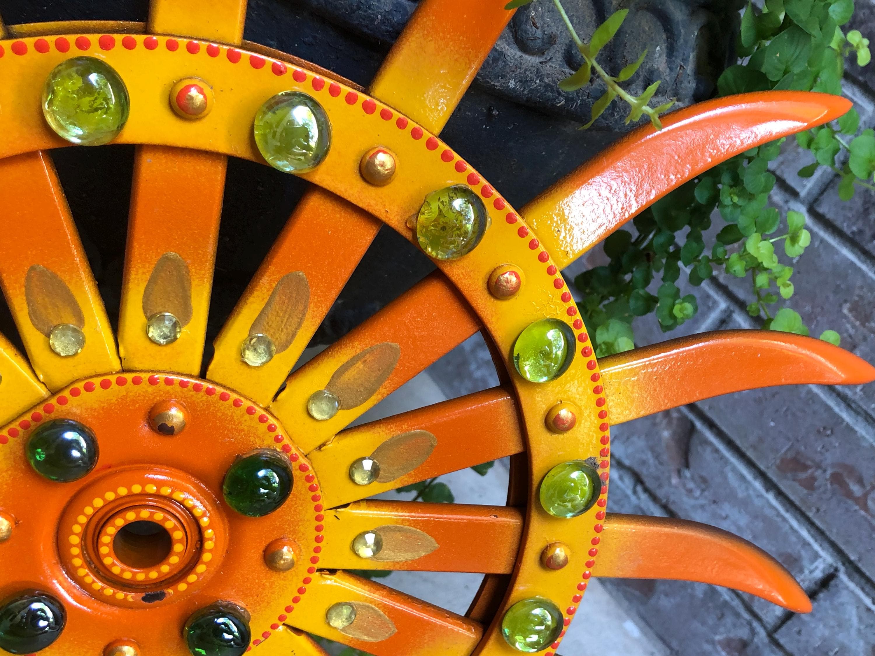 Garden Flower Art Vintage Rotary Farm Cultivator Wheel - Etsy