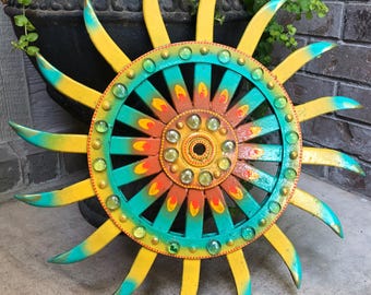 Metal Garden Art Vintage Rotary Farm Cultivator Wheel - Etsy