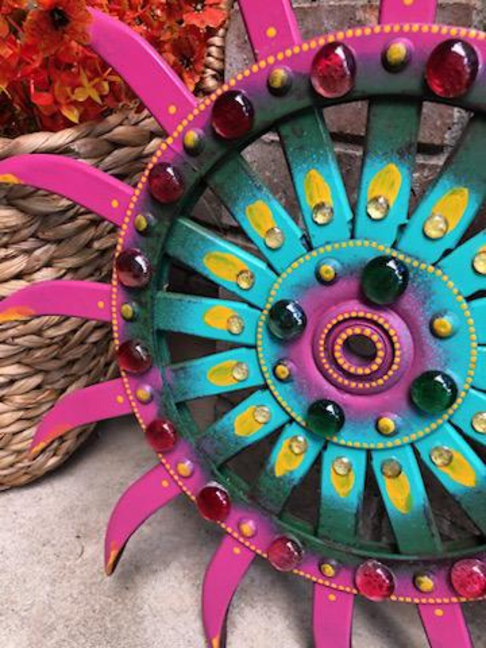 Metal Garden Art Vintage Rotary Farm Cultivator Wheel - Etsy