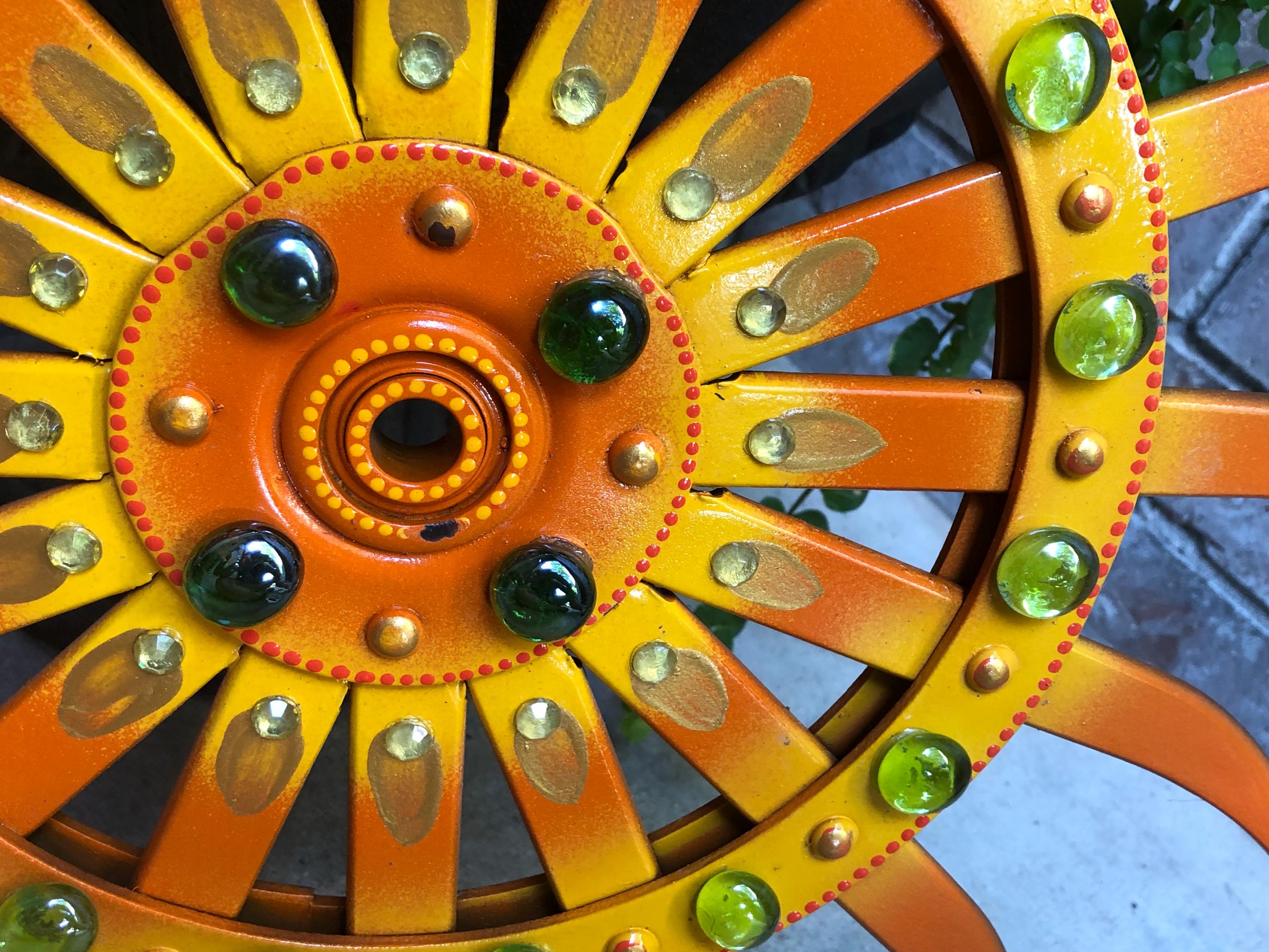 Garden Flower Art Vintage Rotary Farm Cultivator Wheel - Etsy