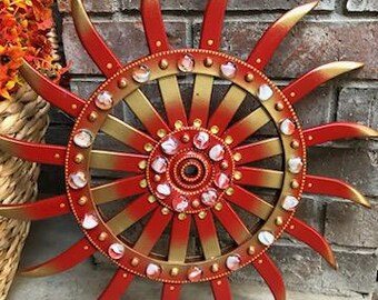 Metal Garden Art Vintage Rotary Farm Cultivator Wheel - Etsy