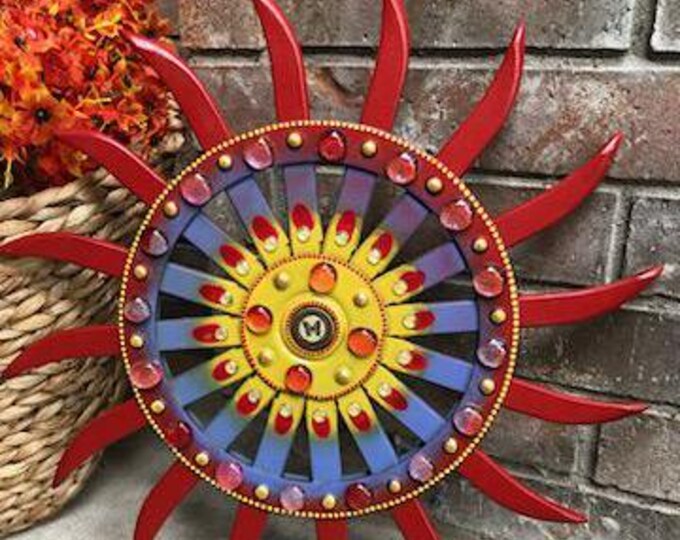 Garden Flower Art Vintage Rotary Farm Cultivator Wheel - Etsy