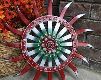 Metal Garden Art Vintage Rotary Farm Cultivator Wheel - Etsy