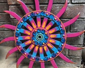 Garden Flower Art Vintage Rotary Farm Cultivator Wheel - Etsy