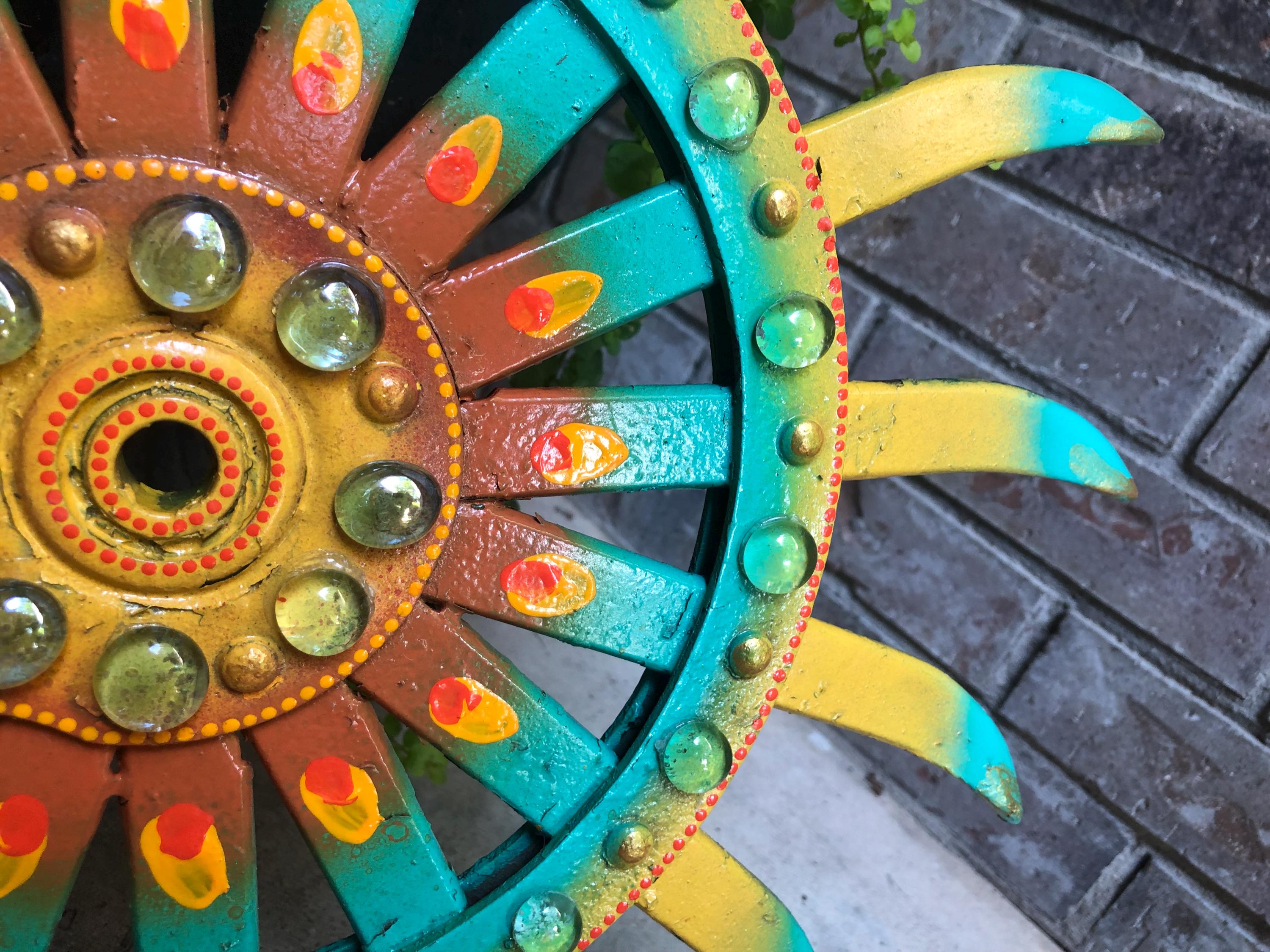 Metal Garden Art Vintage Rotary Farm Cultivator Wheel - Etsy