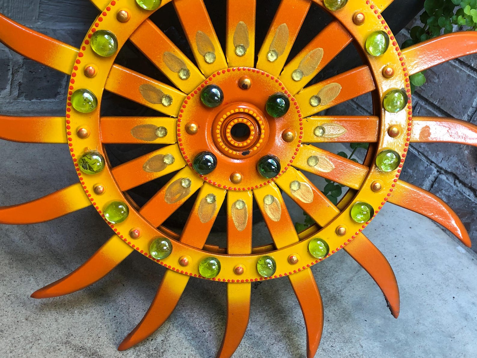 Garden Flower Art Vintage Rotary Farm Cultivator Wheel - Etsy