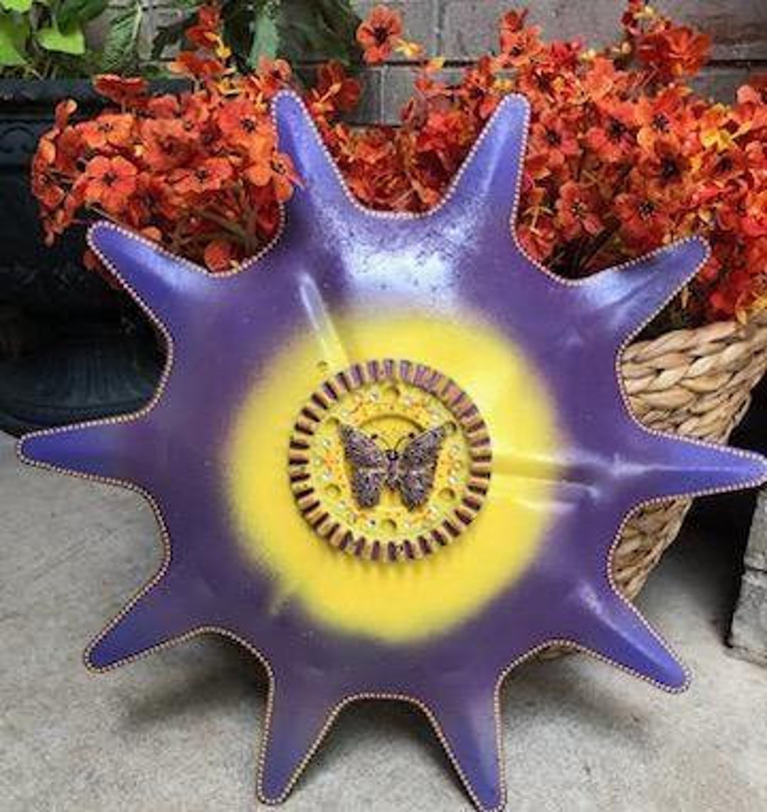 Garden Flower Art Vintage Rotary Farm Cultivator Wheel - Etsy