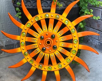 Metal Garden Art Vintage Rotary Farm Cultivator Wheel - Etsy